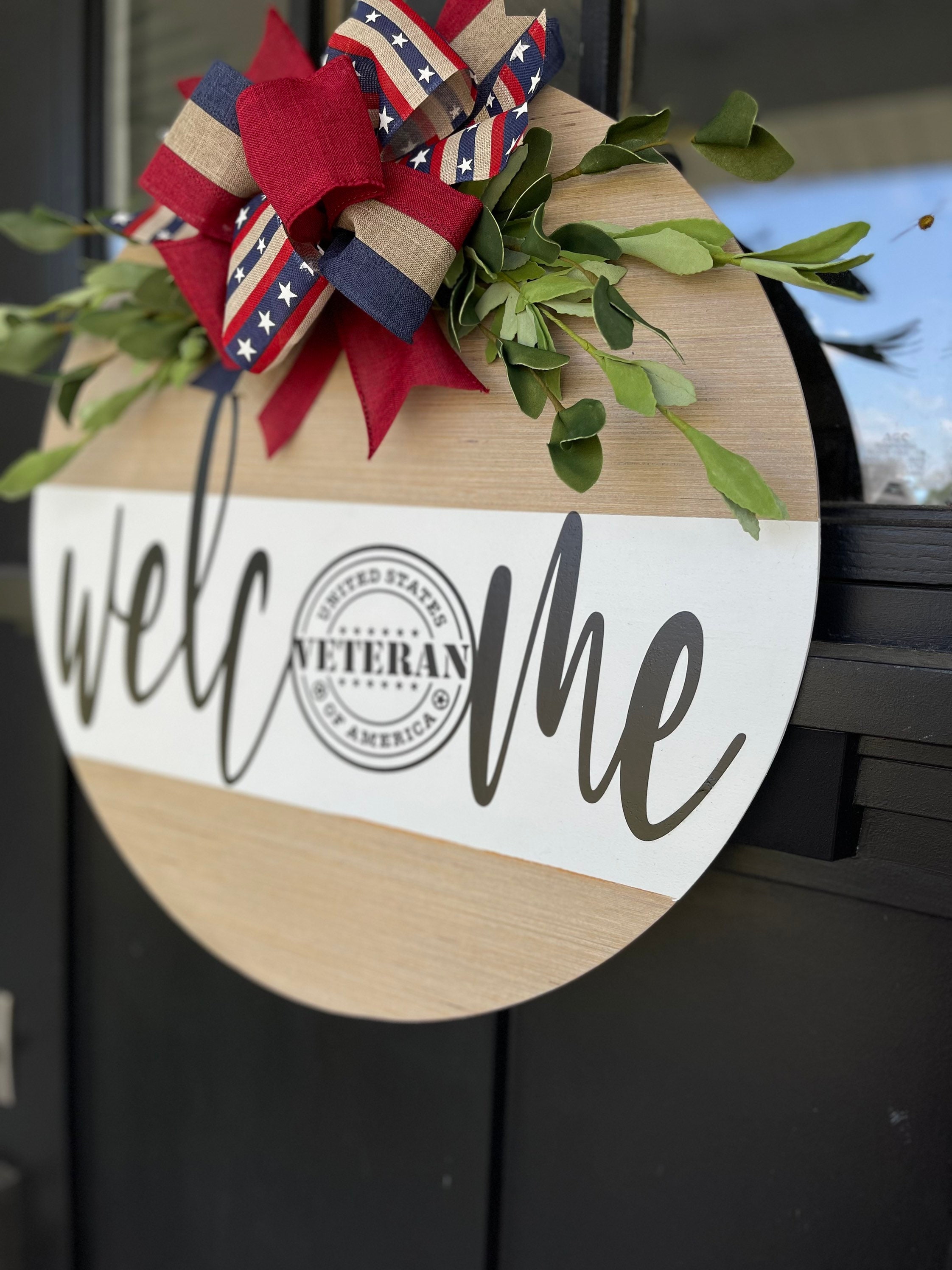 Veteran Door Hanger | Marine Sign | Army Sign | Patriotic Decor | Front ...
