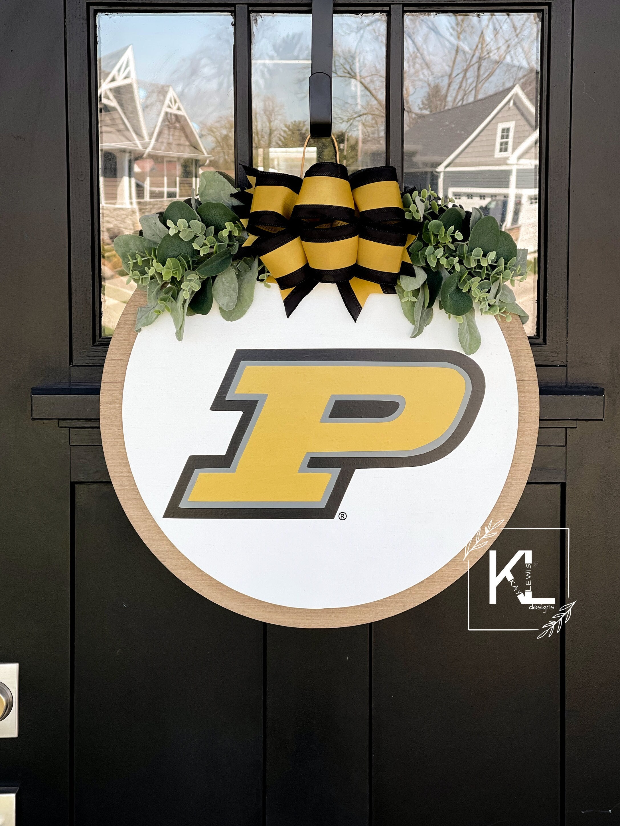 Purdue Front Door Decor | Boilermakers Sign | Purdue Wreath | Football ...