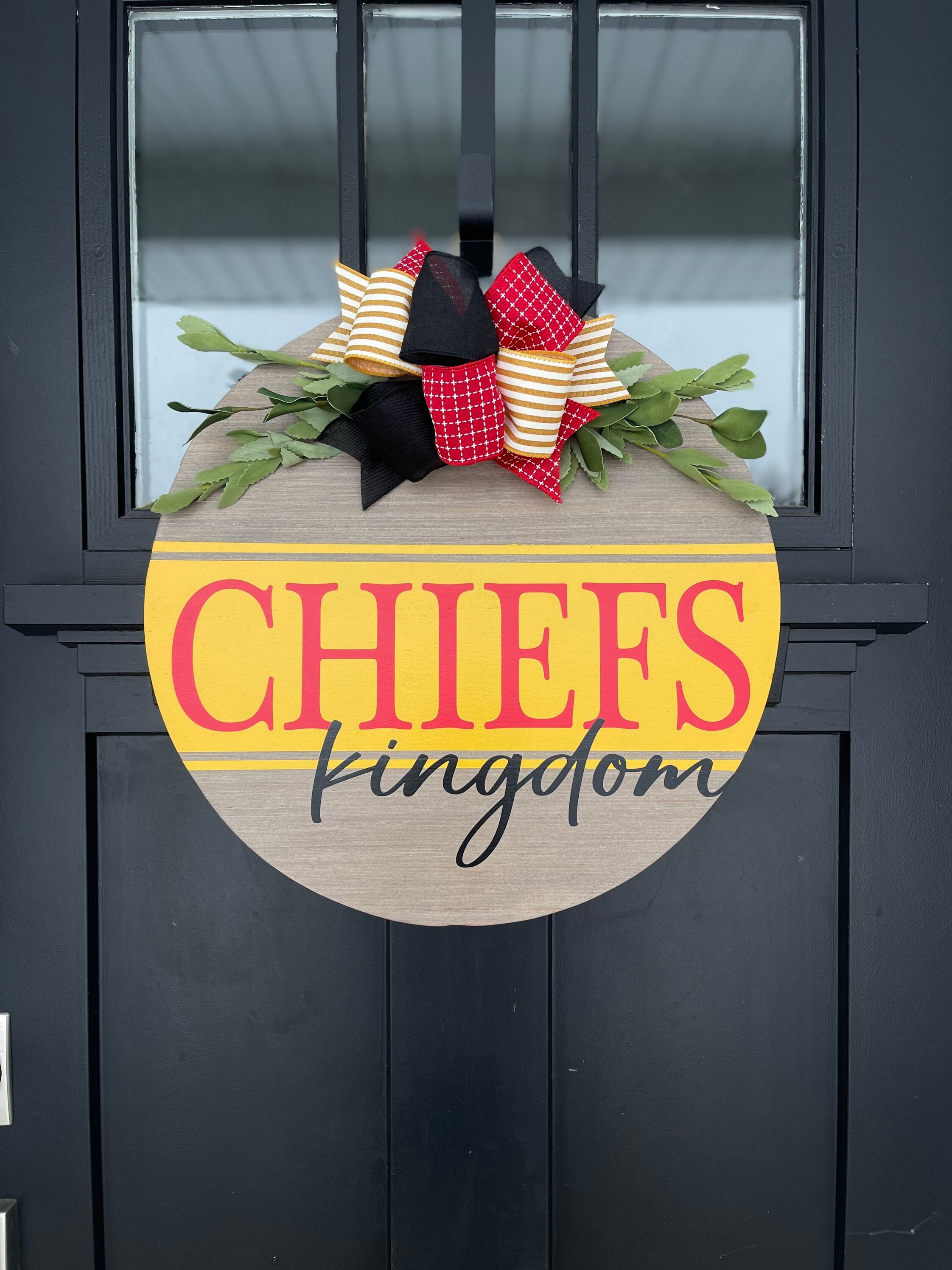 Kansas City Chiefs Sign | Chiefs Door Hanger | KC Chief Door Sign ...