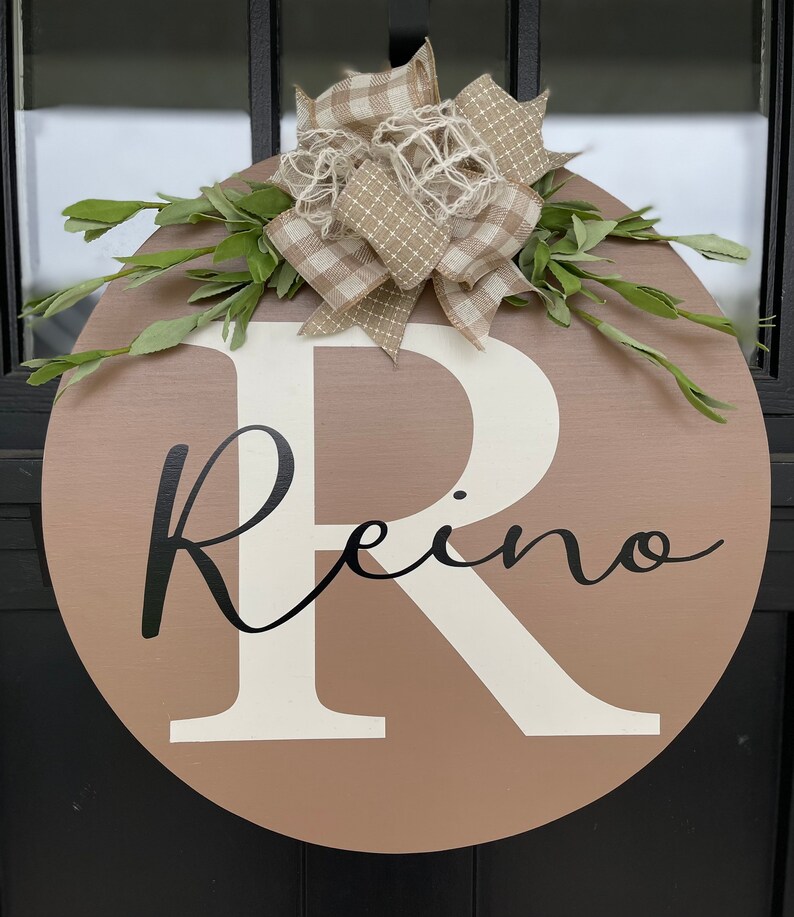 Last Name Door Hanger Front Door Decor Last Name Door Sign | Etsy