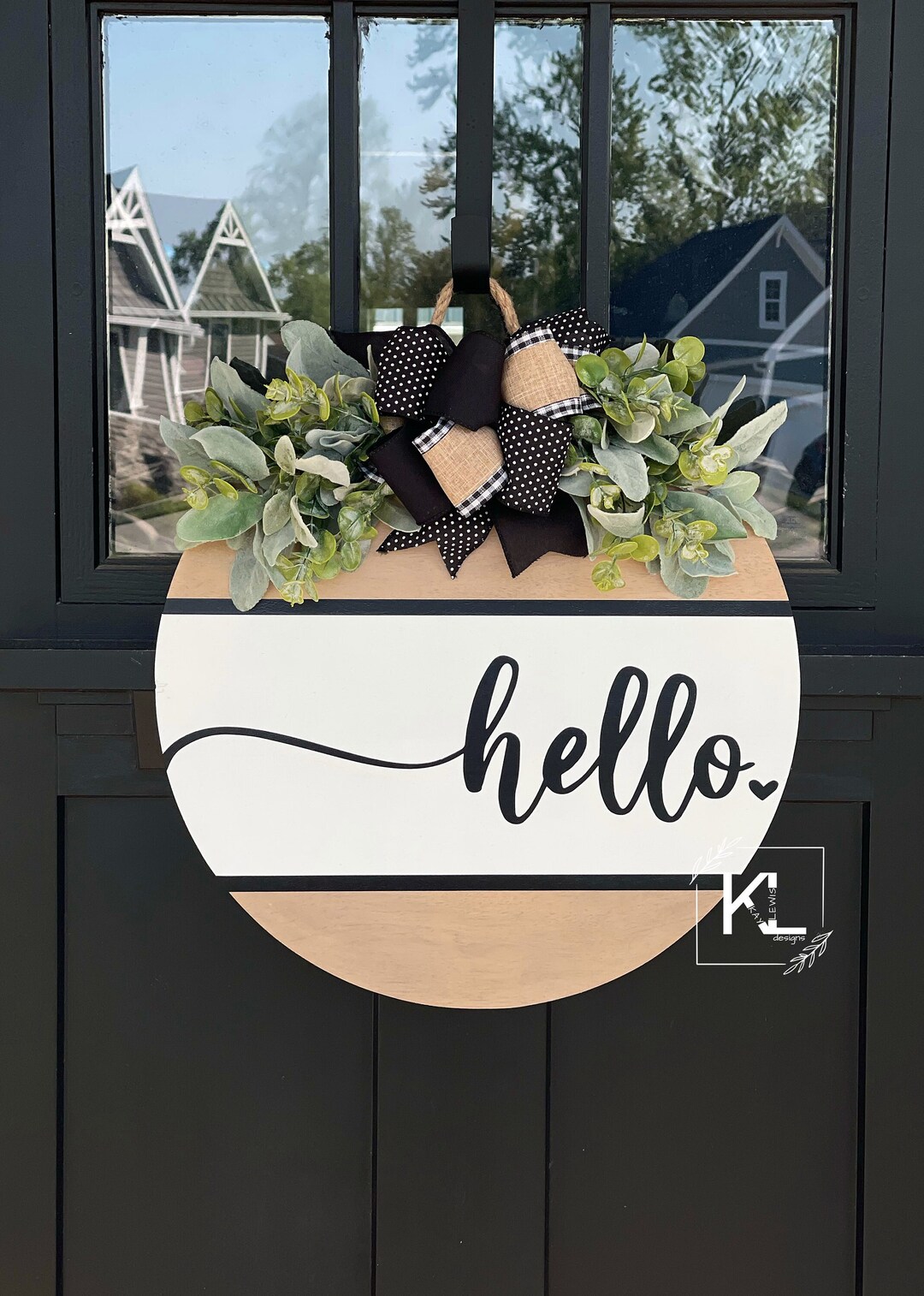 Front Door Decor | Front Door Wreath | Hello Door Hanger | Hello Door ...