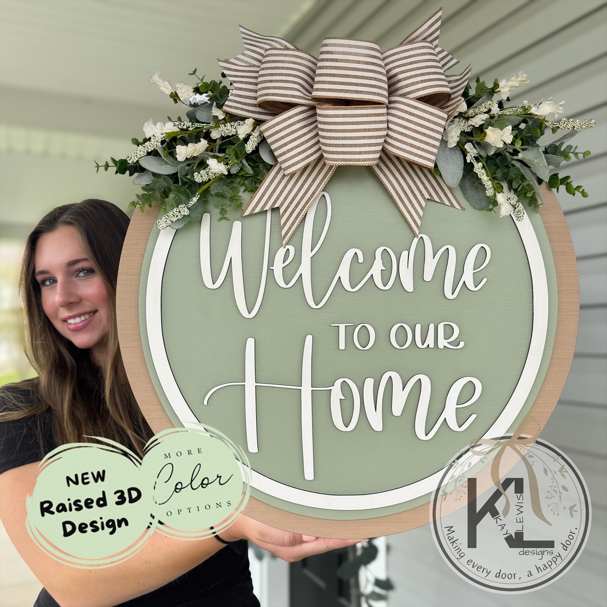 Front Door Decor | Front Door Wreath | Welcome to Our Home | Front Door ...