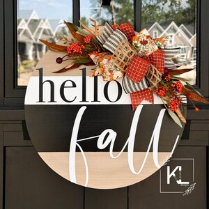 Hello Fall Door Hanger | Fall Decor | Front Door Decor | Fall Porch ...