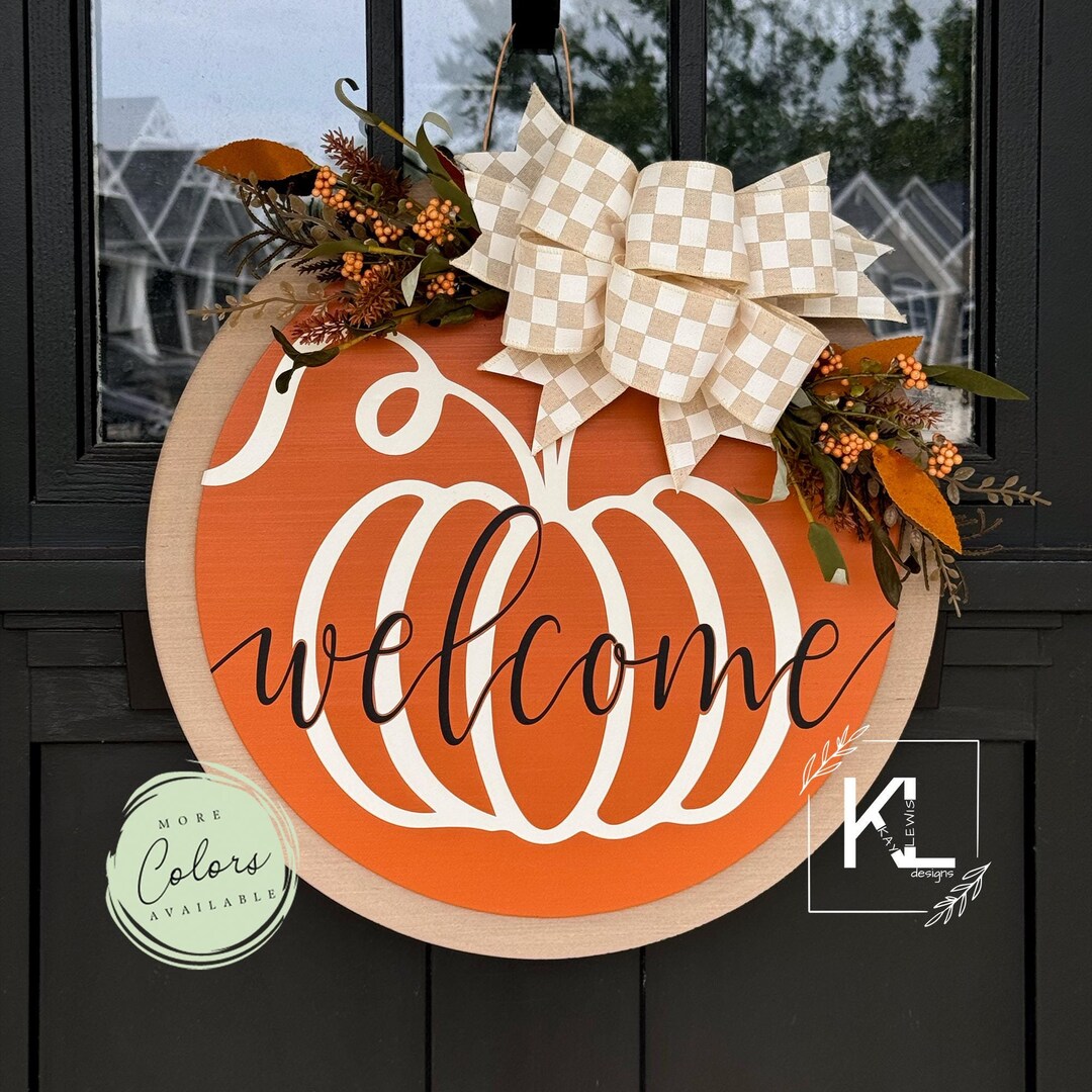 Fall Front Door Decor | Fall Welcome Sign | Fall Wreath | Fall Decor ...