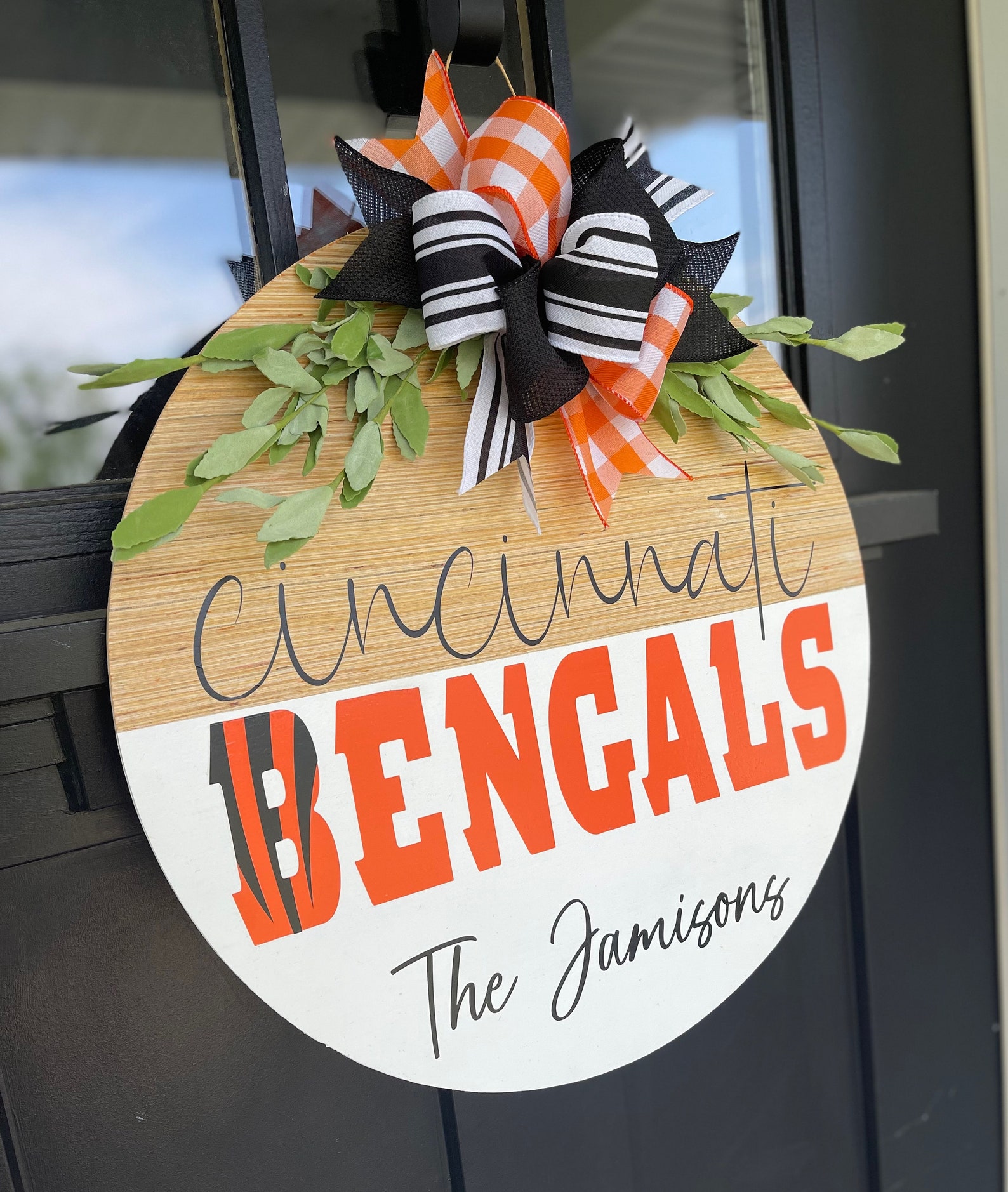 Cincinnati Bengals Door Hanger Front Door Decor Cincinnati - Etsy