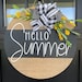 Hello Summer Door Hanger Lemon Front Door Decor Lemon Door - Etsy