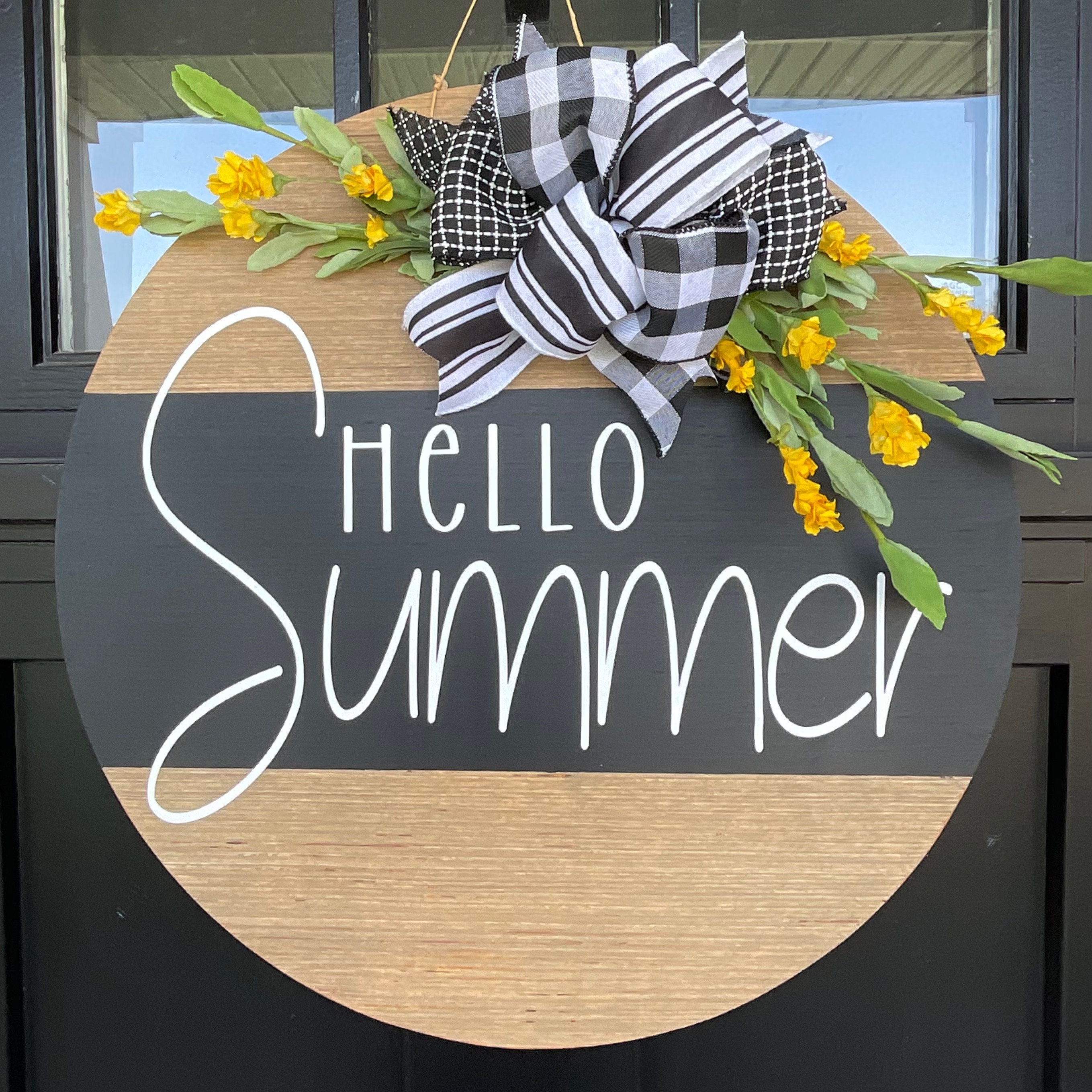 Hello Summer Door Hanger Summerfront Door Decor Summer - Etsy