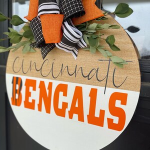 Cincinnati Bengals Door Hanger Front Door Decor Cincinnati Bengals Door ...