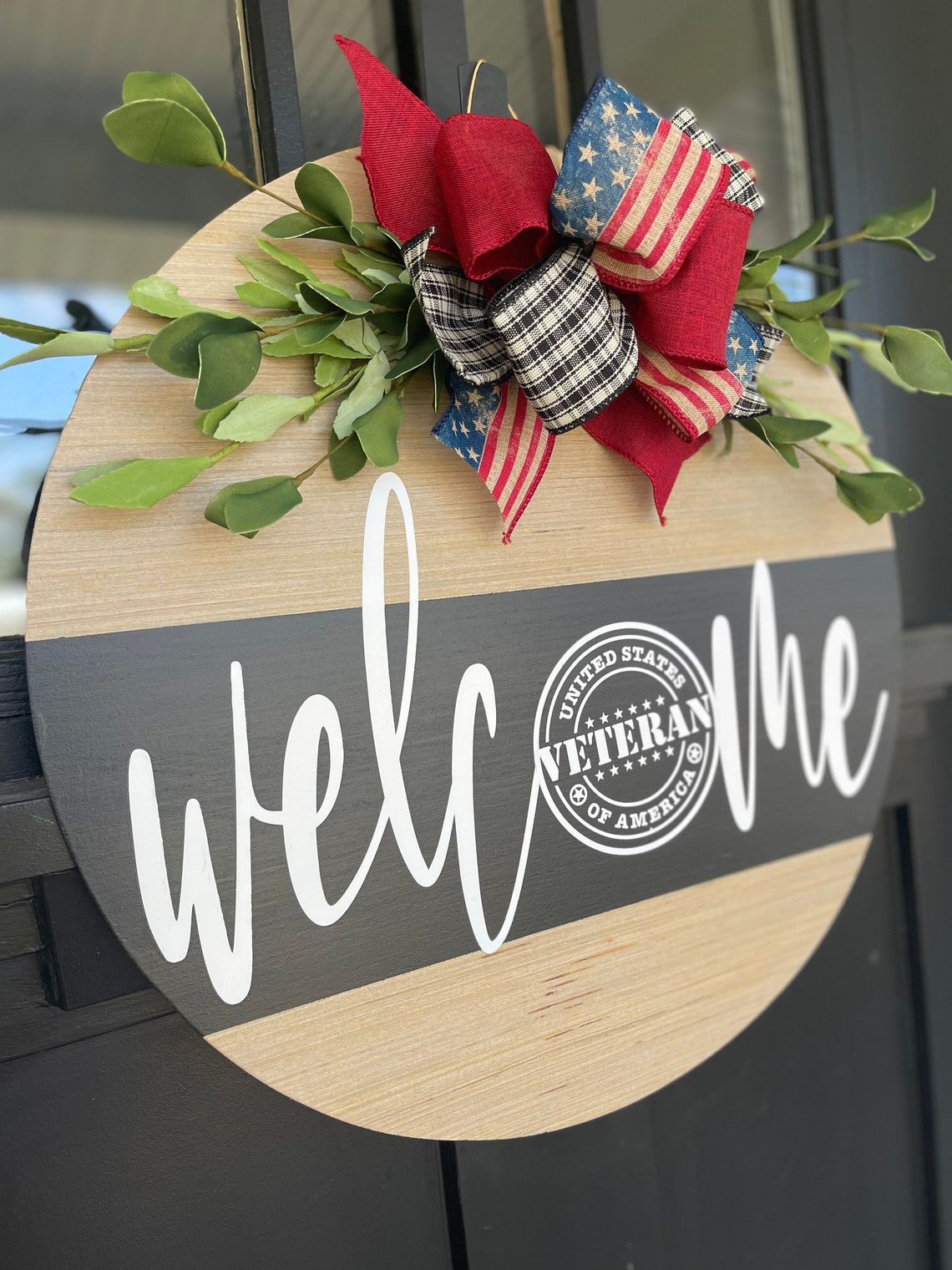 Veteran Door Hanger | Marine Sign | Army Sign | Patriotic Decor | Front ...