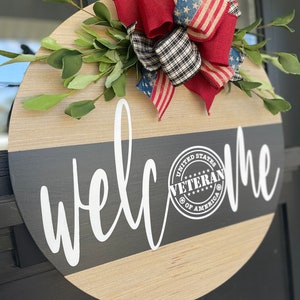 Veteran Door Hanger | Marine Sign | Army Sign | Patriotic Decor | Front ...