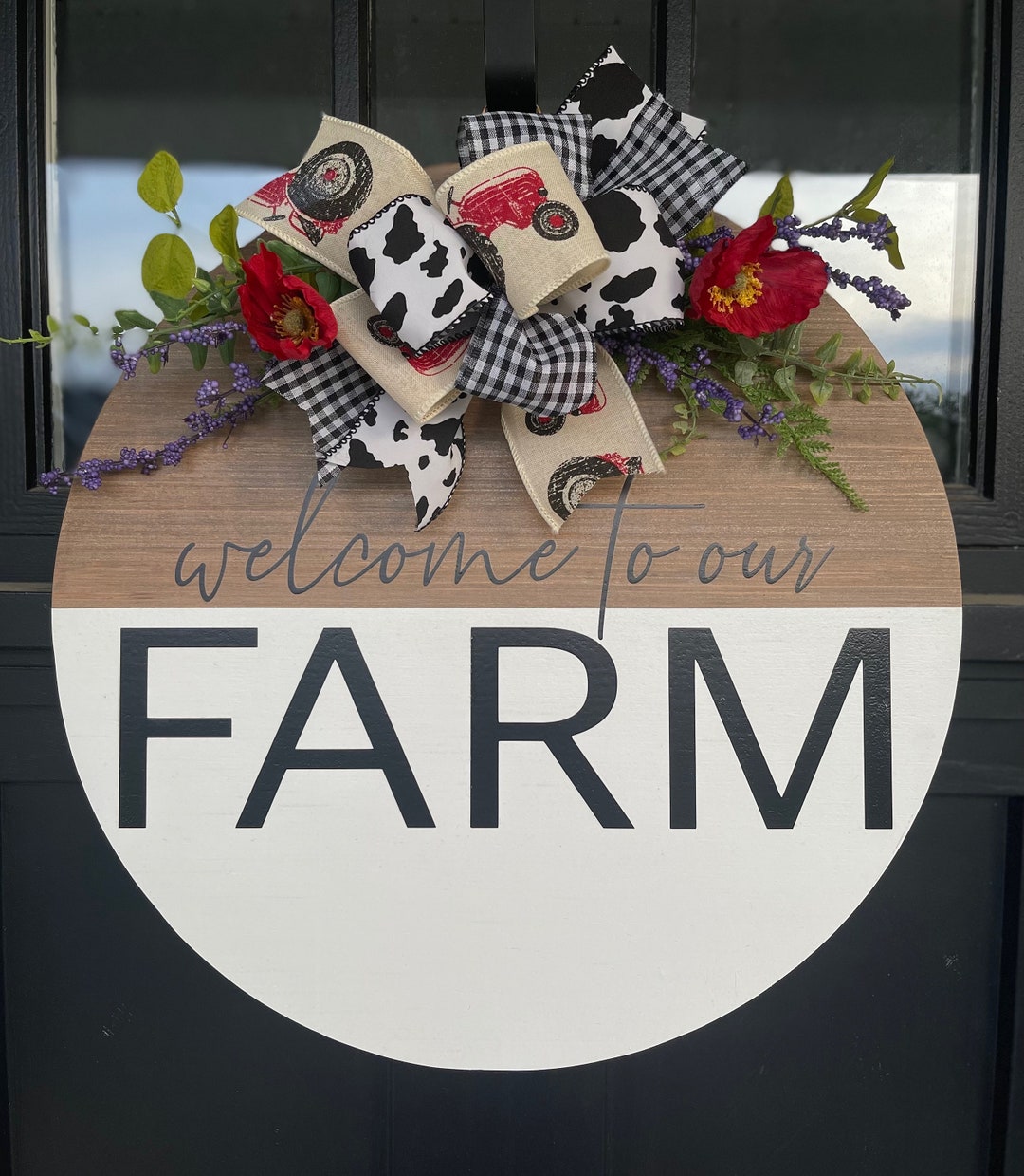 Farm Door Hanger | Welcome Front Door Decor | Farmhouse Door Sign ...