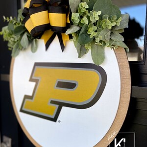 Purdue Front Door Decor | Boilermakers Sign | Purdue Wreath | Football ...