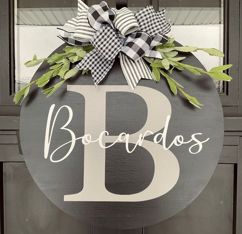 Last Name Door Hanger Front Door Decor Last Name Door Sign | Etsy