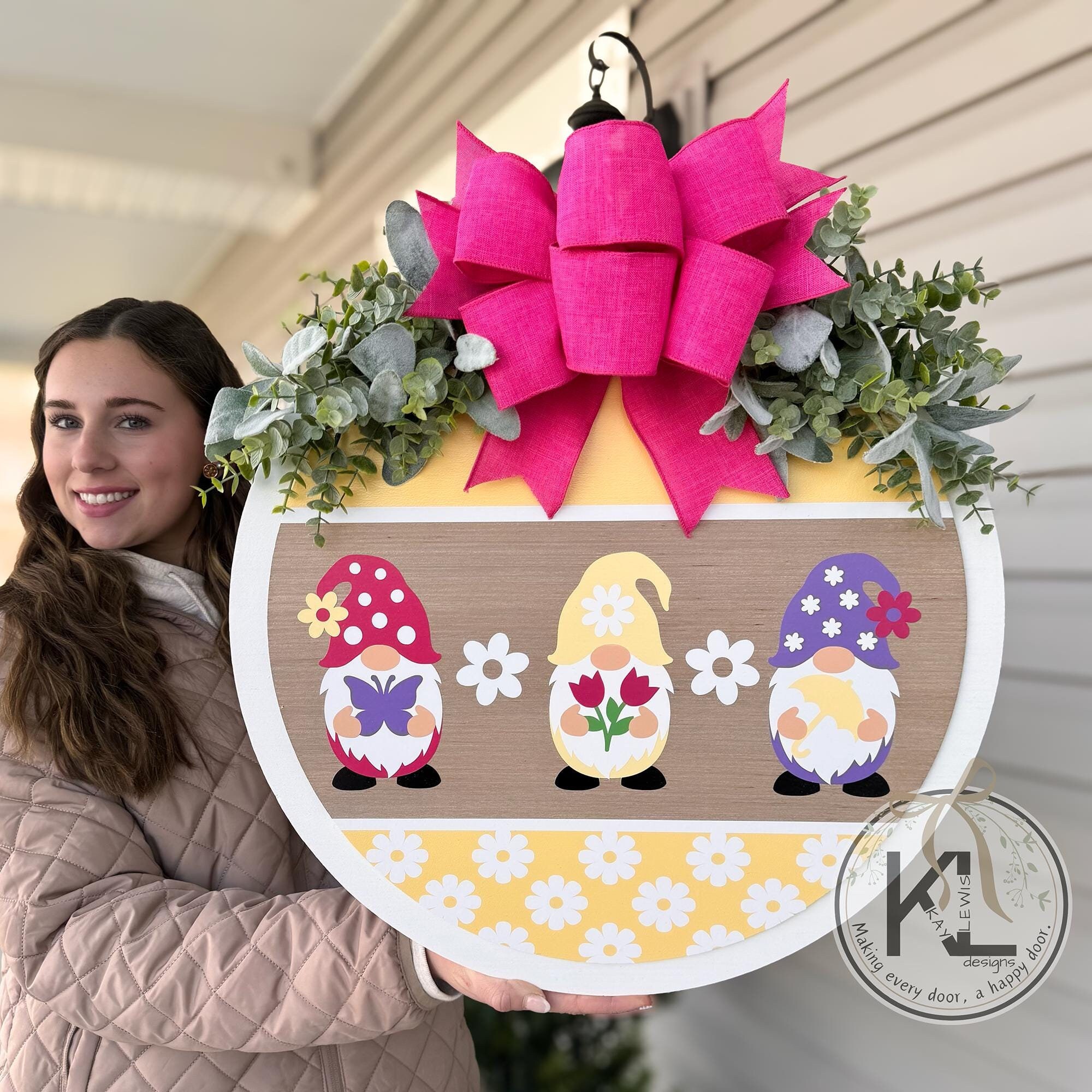 Spring Front Door Decor | Spring Gnomes | Spring Wreath | Spring ...