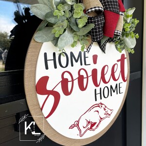 Arkansas Razorbacks Front Door Decor | Razorbacks Sign | UARK Wreath ...
