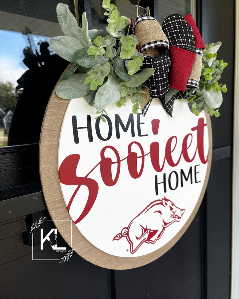 Arkansas Razorbacks Front Door Decor | Razorbacks Sign | UARK Wreath ...