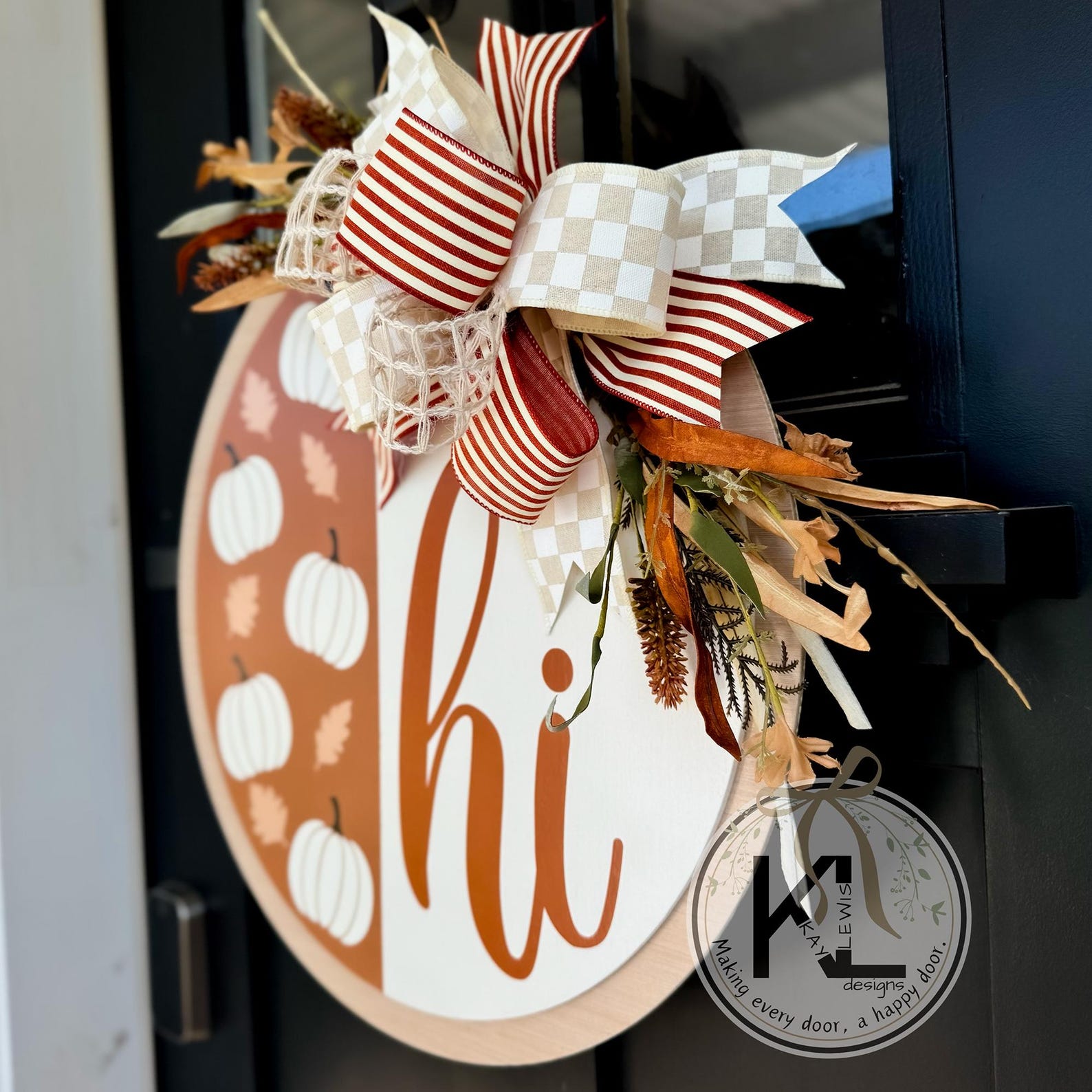 Fall Front Door Decor | Hello Pumpkin | Fall Wreath | Fall Door Hanger ...