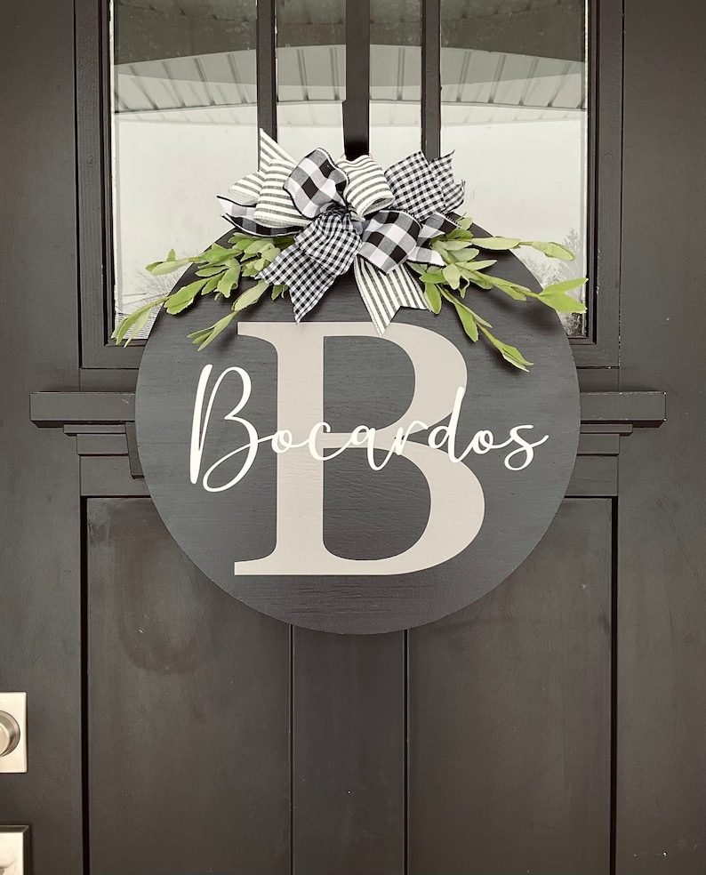 Last Name Door Hanger Front Door Decor Last Name Door Sign | Etsy