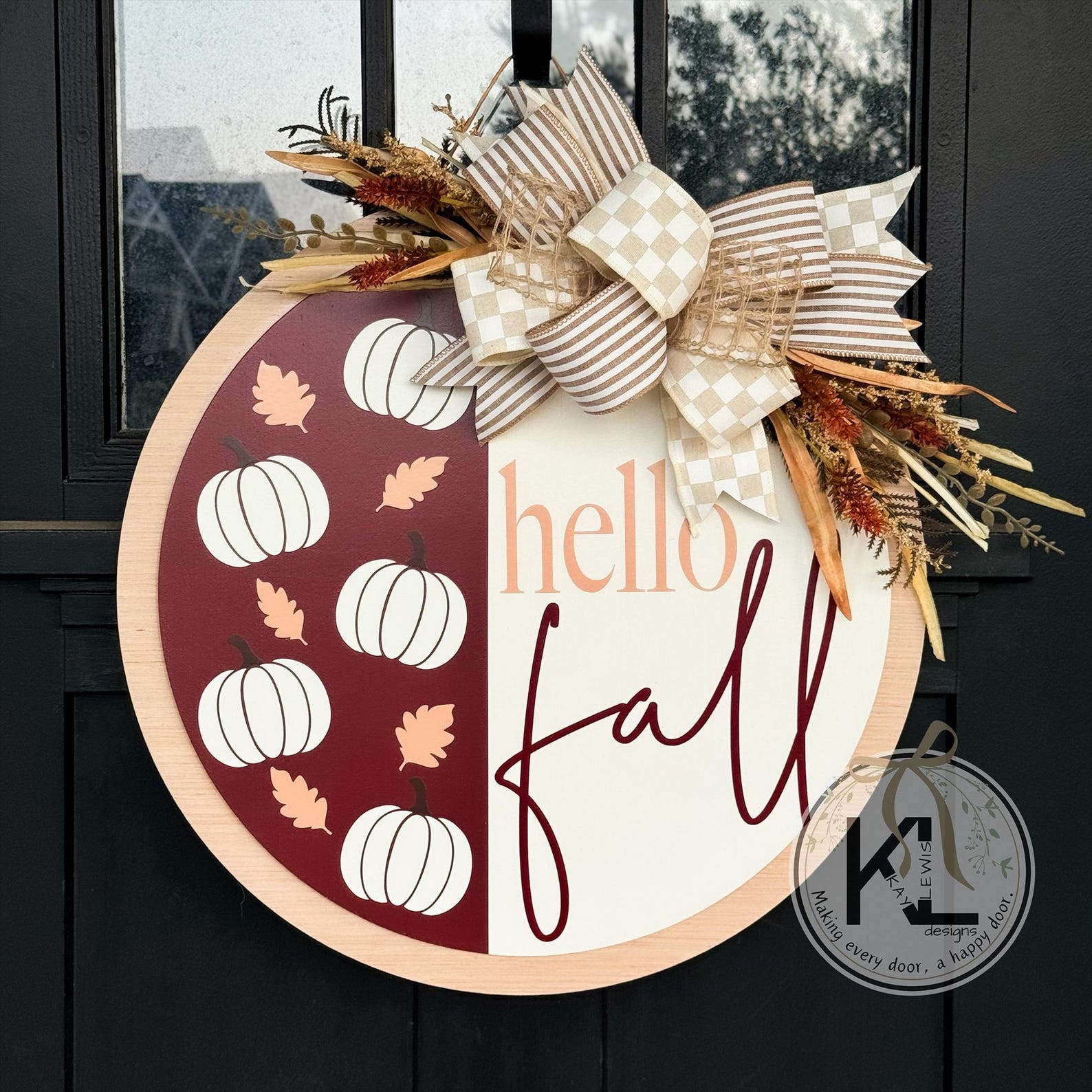 Fall Front Door Decor | Hello Pumpkin | Fall Wreath | Fall Door Hanger ...