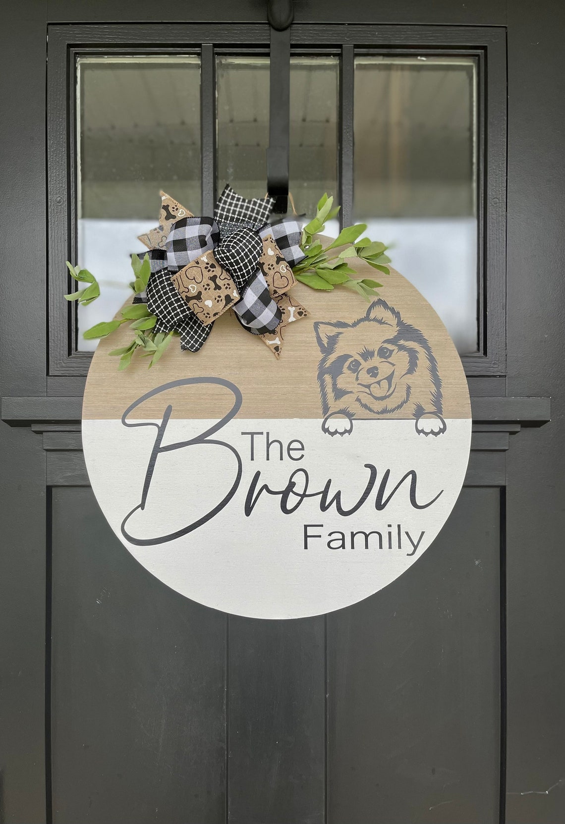 Peeking Dog Door Hanger | Dog Front Door Sign | Front Door Decor ...