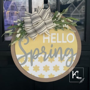 Hello Spring Door Hanger | Front Door Decor | Spring Door Sign | Spring ...