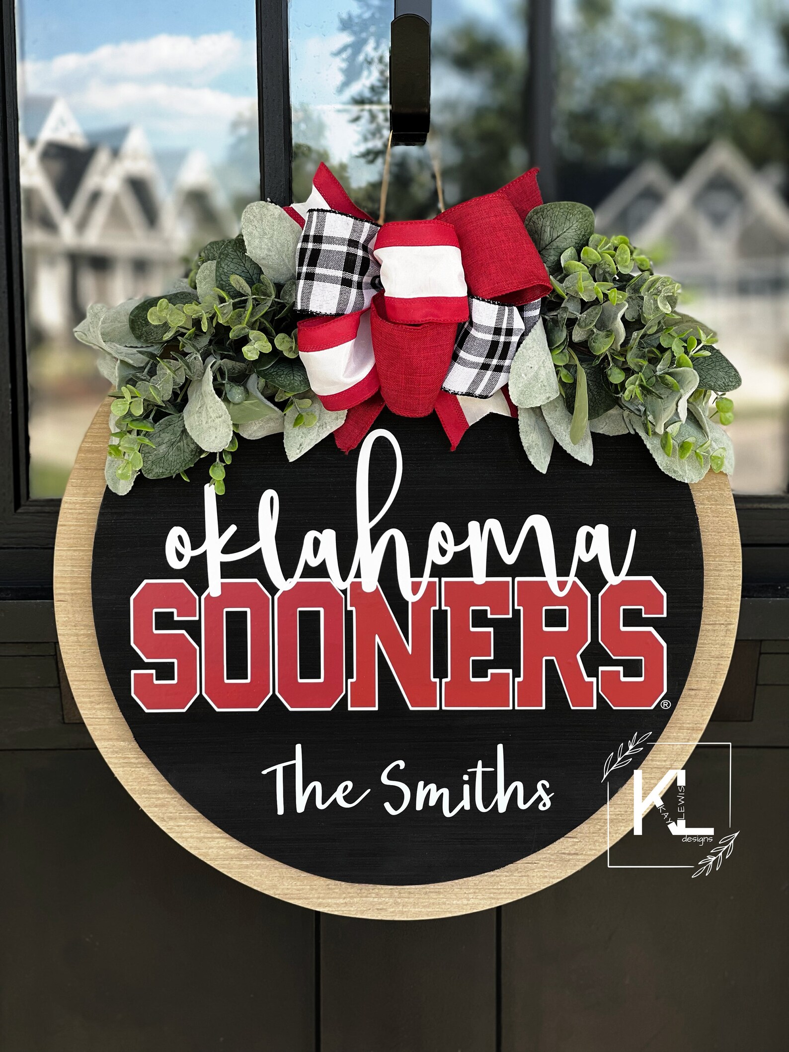 Oklahoma Sooners Front Door Decor | Boomer Sooner Sign | OU Wreath | OU ...