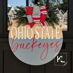 Ohio State Door Hanger | Ohio State Buckeyes | Ohio State Wreath ...