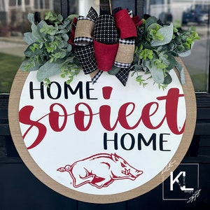 Arkansas Razorbacks Front Door Decor | Razorbacks Sign | UARK Wreath ...