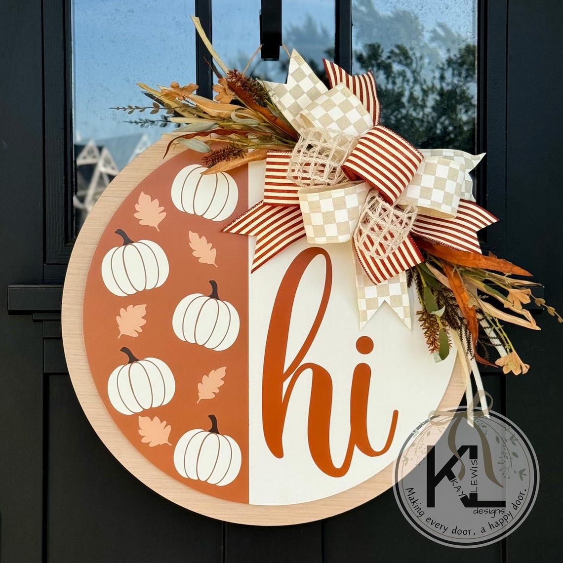 Fall Front Door Decor | Hello Pumpkin | Fall Wreath | Fall Door Hanger ...