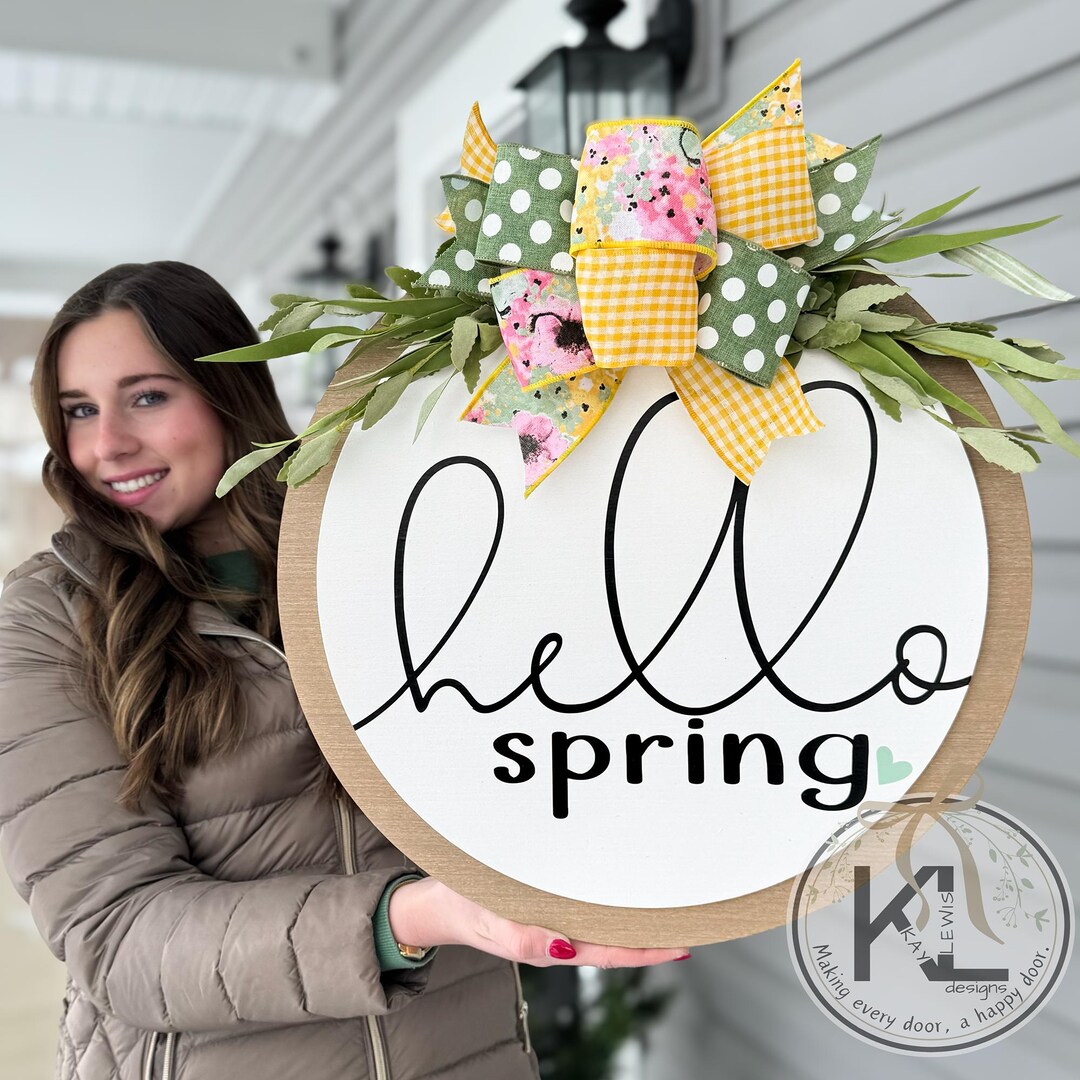 Spring Front Door Decor | Spring Door Hanger | Spring Door Sign ...