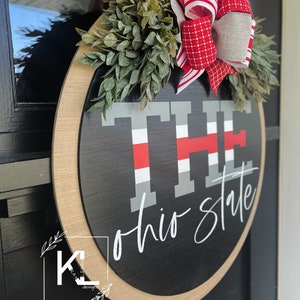 Ohio State Door Hanger | Ohio State Buckeyes | Ohio State Wreath ...
