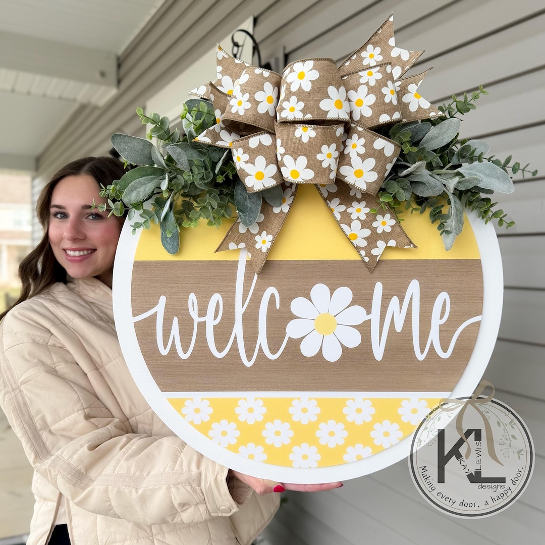 Spring Door Hanger | Front Door Decor | Spring Wreath | Spring Decor ...