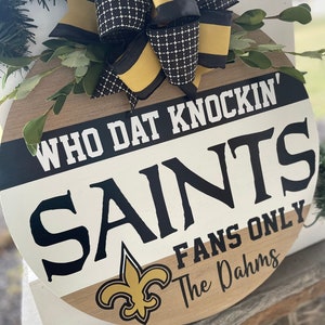 New Orleans Saints Door Hanger Front Door Decor Saints Door Sign New ...
