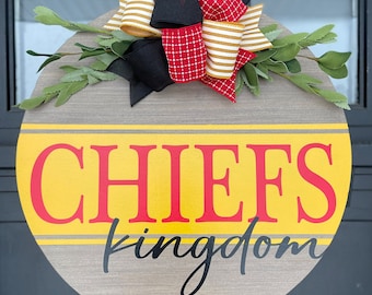 Kansas City Chief |front Door Decor | Welcome Sign | Kansas City Decor ...