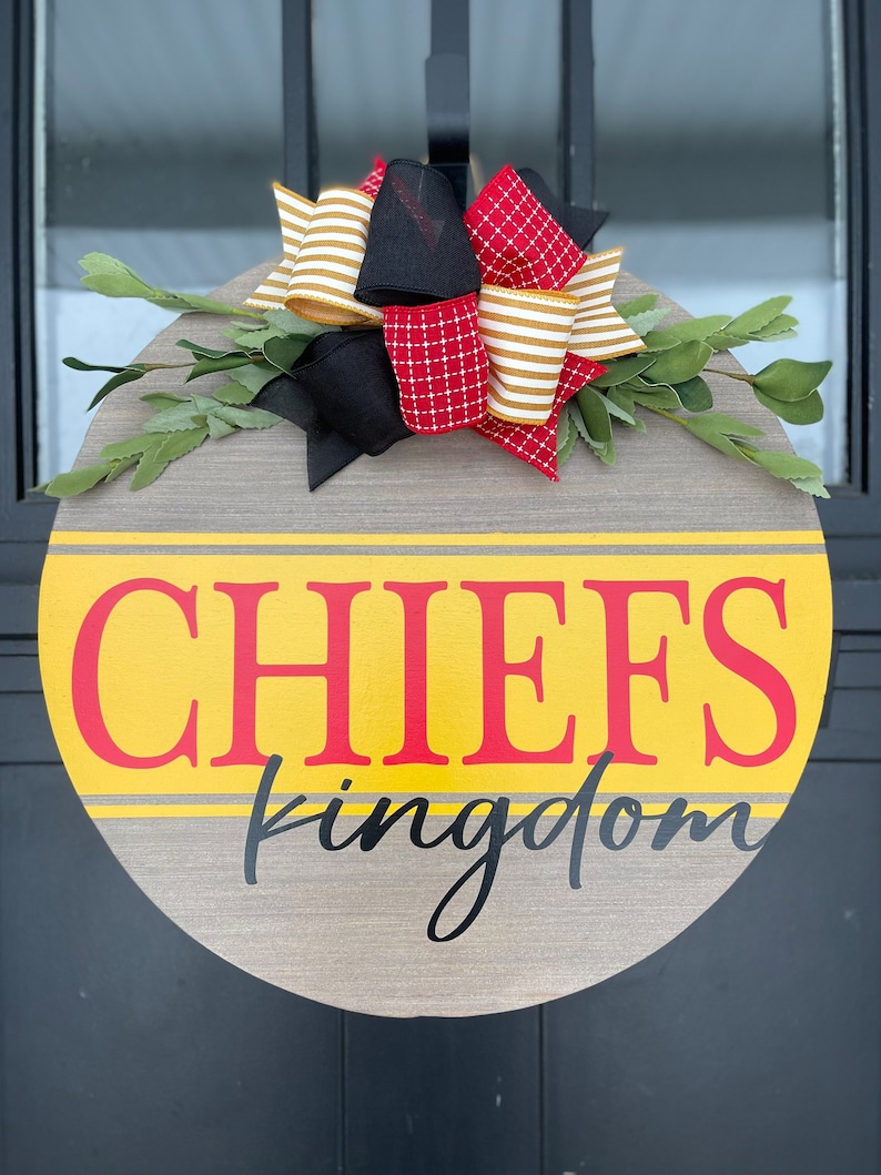 Kansas City Chiefs Sign | Chiefs Door Hanger | KC Chief Door Sign ...