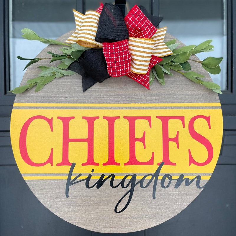 Round Wood Kc Chiefs Sign - Etsy