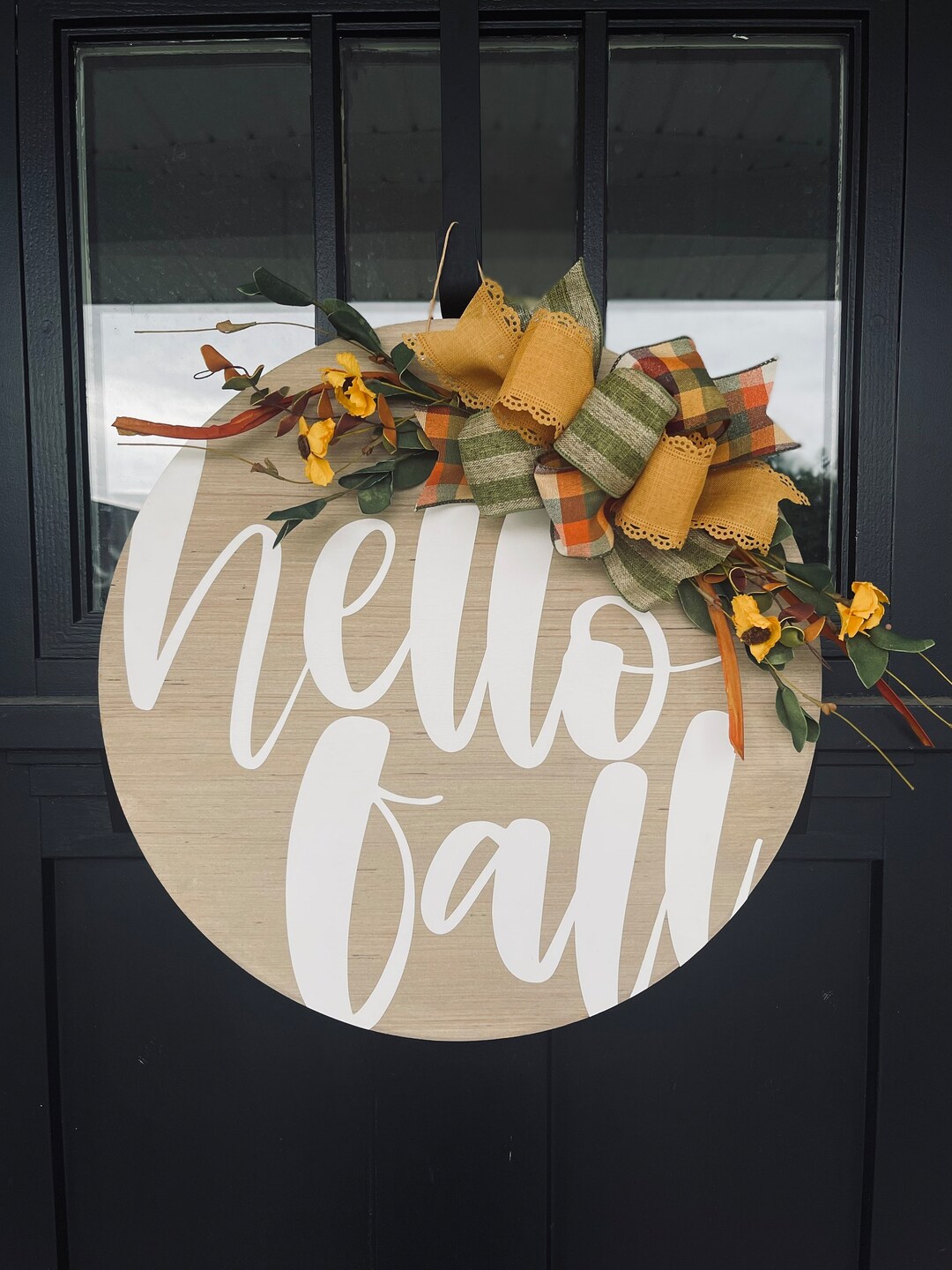 Hello Fall Door Hanger | Fall Decor | Front Door Decor | Fall Porch ...
