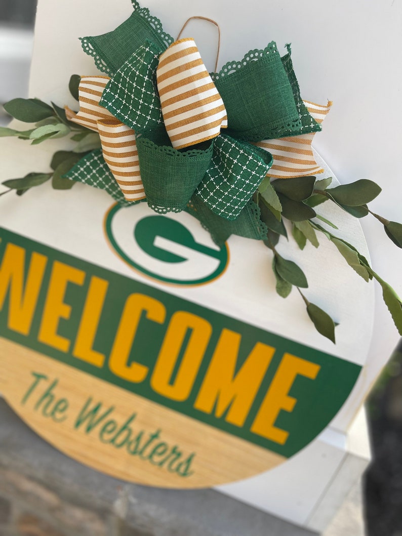 Green Bay Welcome Sign Front Door Decor Green Bay Packers - Etsy
