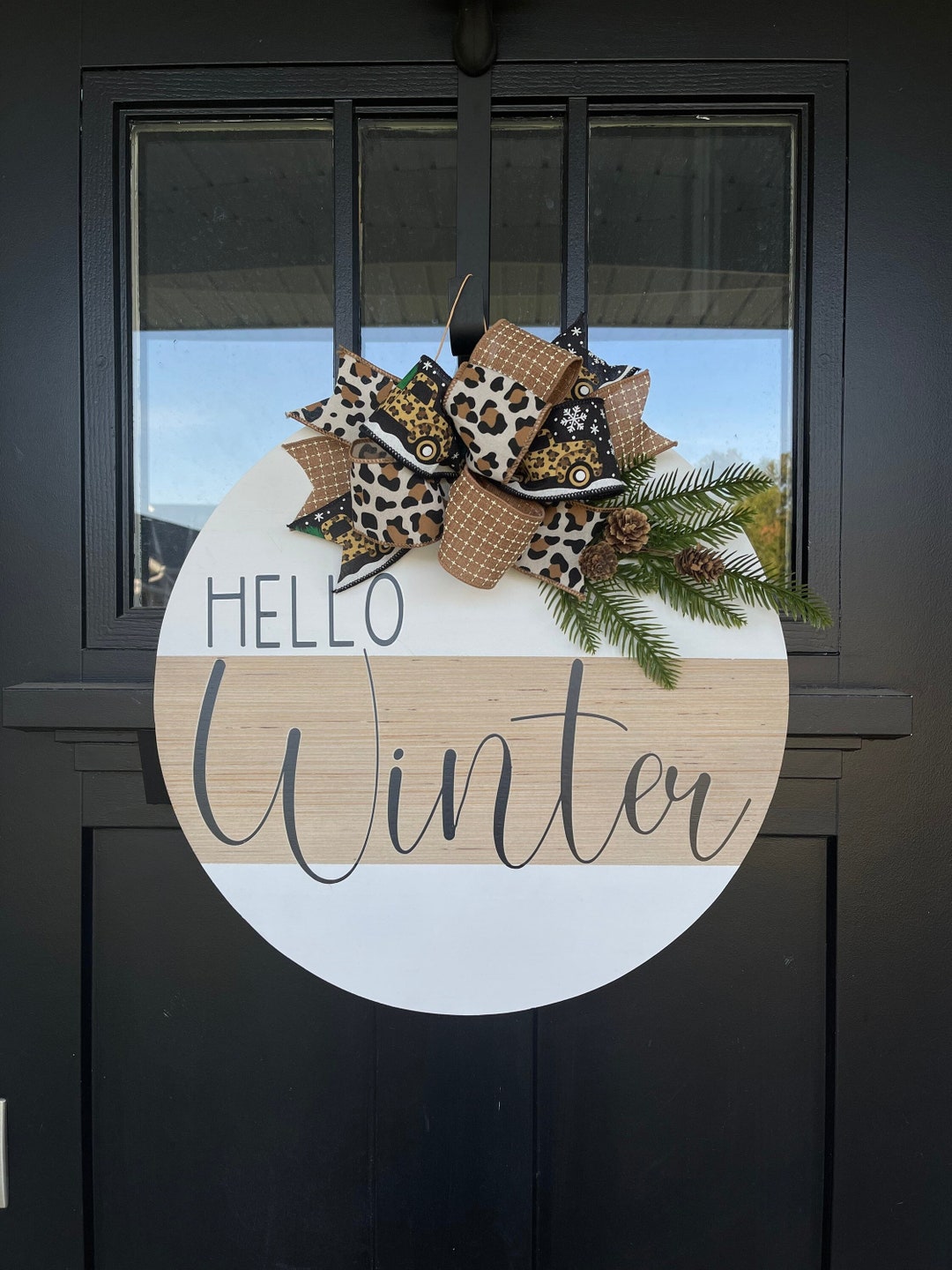 Winter Front Door Decor Front Door Wreath Winter Wreath Door Hanger ...