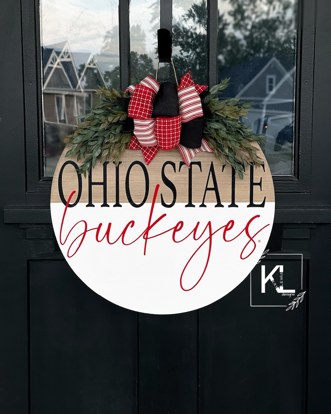Ohio State Door Hanger | Ohio State Buckeyes | Ohio State Wreath ...