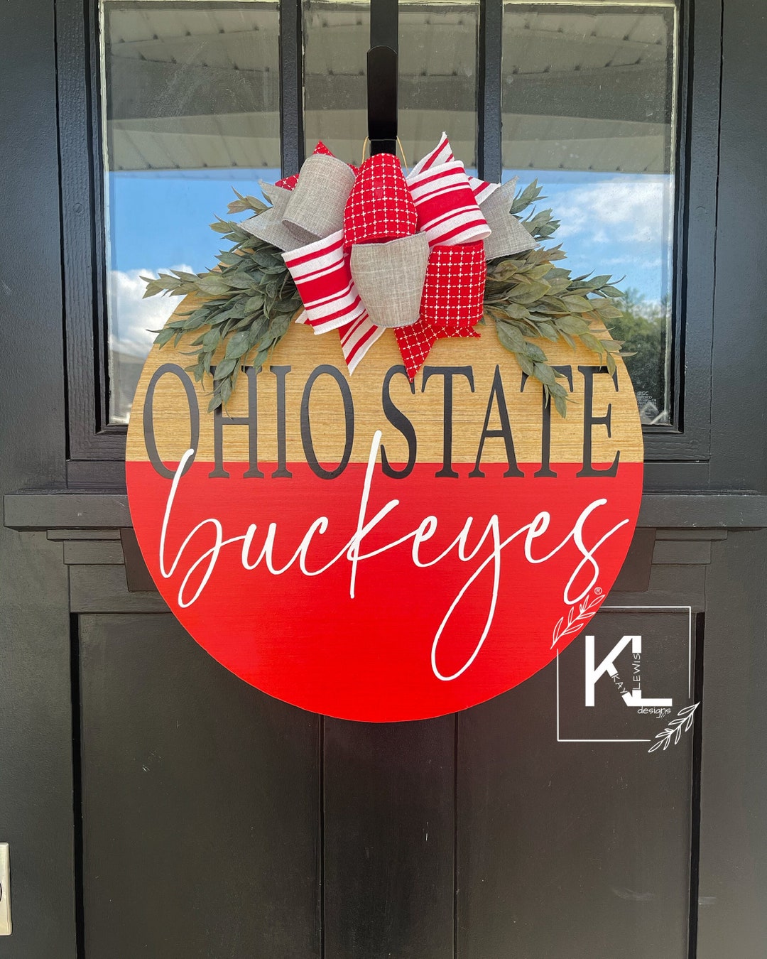 Ohio State Door Hanger | Ohio State Buckeyes | Ohio State Wreath ...