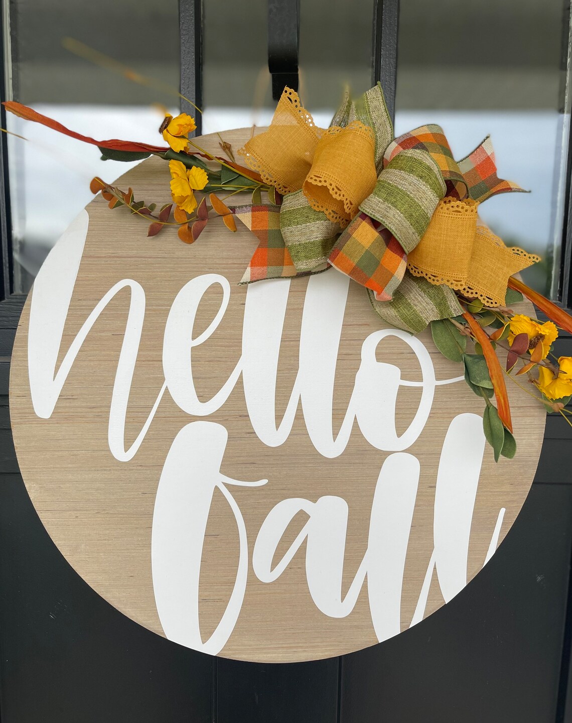 Hello Fall Door Hanger | Fall Decor | Front Door Decor | Fall Porch ...