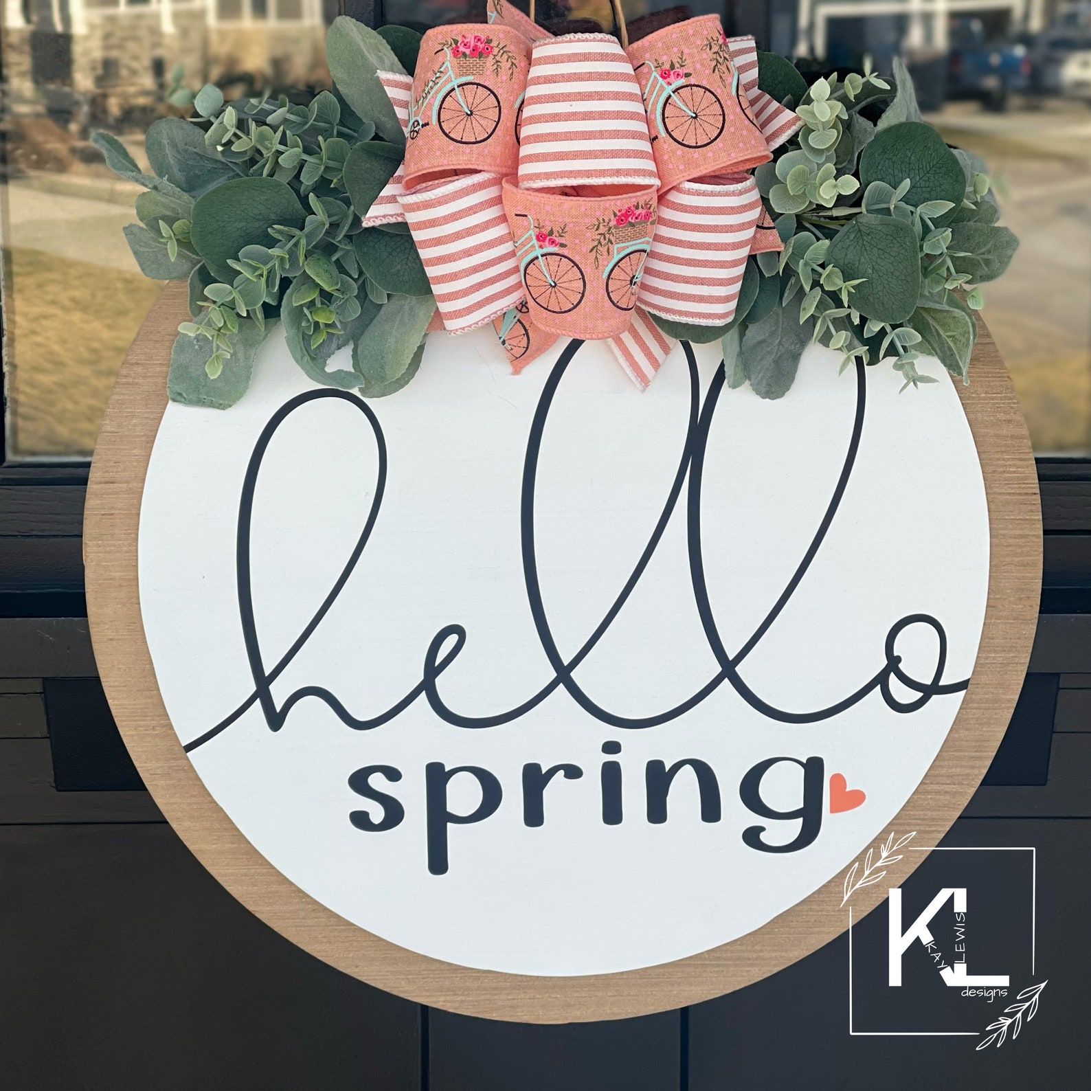Hello Spring Door Hanger | Front Door Decor | Spring Door Sign | Spring ...