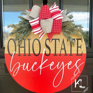 Ohio State Door Hanger | Ohio State Buckeyes | Ohio State Wreath ...