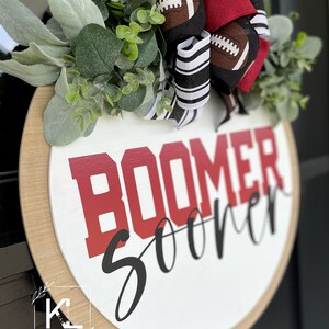 Oklahoma Sooners Front Door Decor | Boomer Sooner Sign | OU Wreath | OU ...