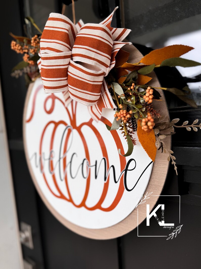 Fall Front Door Decor | Fall Welcome Sign | Fall Wreath | Fall Decor ...