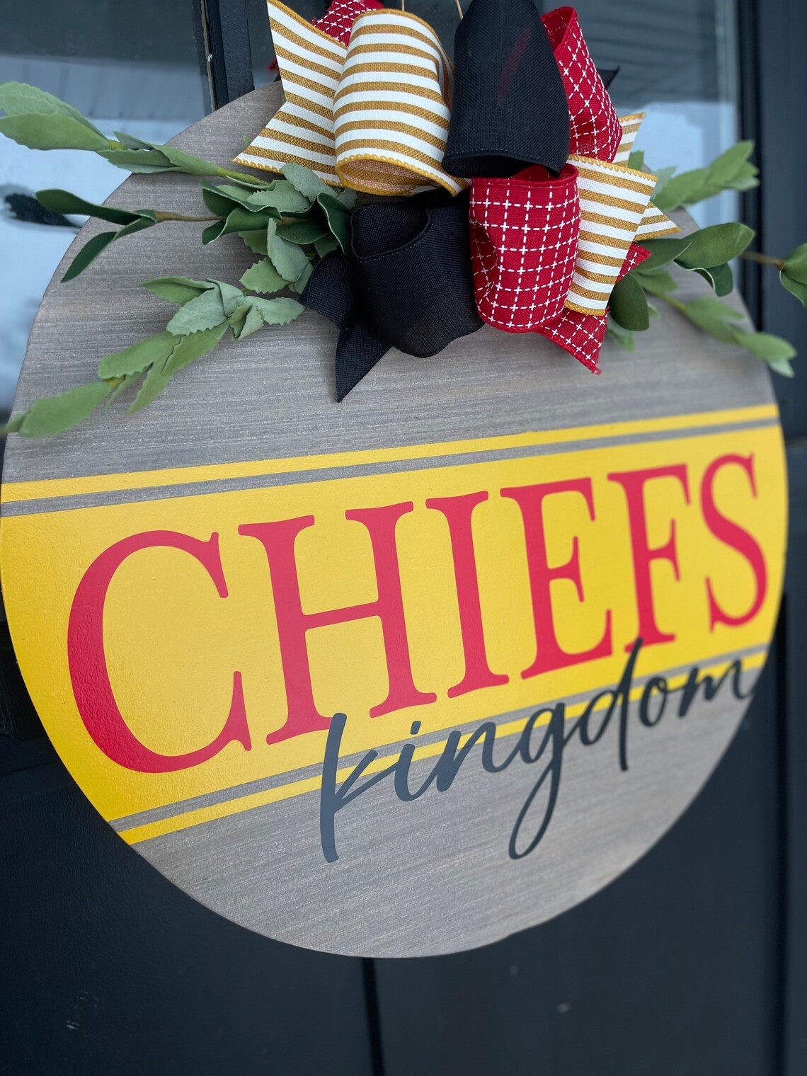 Kansas City Chiefs Sign | Chiefs Door Hanger | KC Chief Door Sign ...