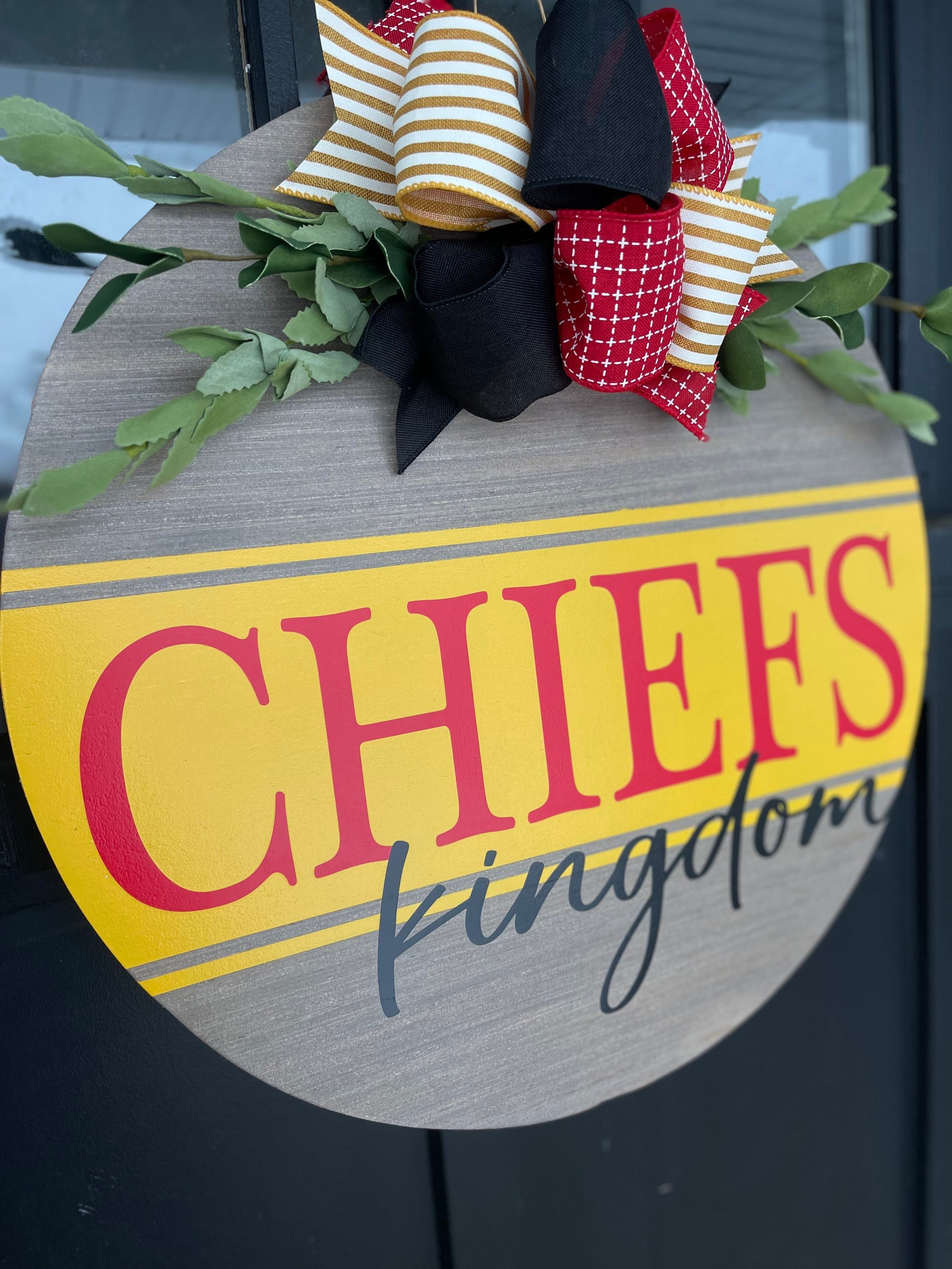 Kansas City Chiefs Sign | Chiefs Door Hanger | KC Chief Door Sign ...