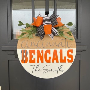 Cincinnati Bengals Door Hanger Front Door Decor Cincinnati Bengals Door ...