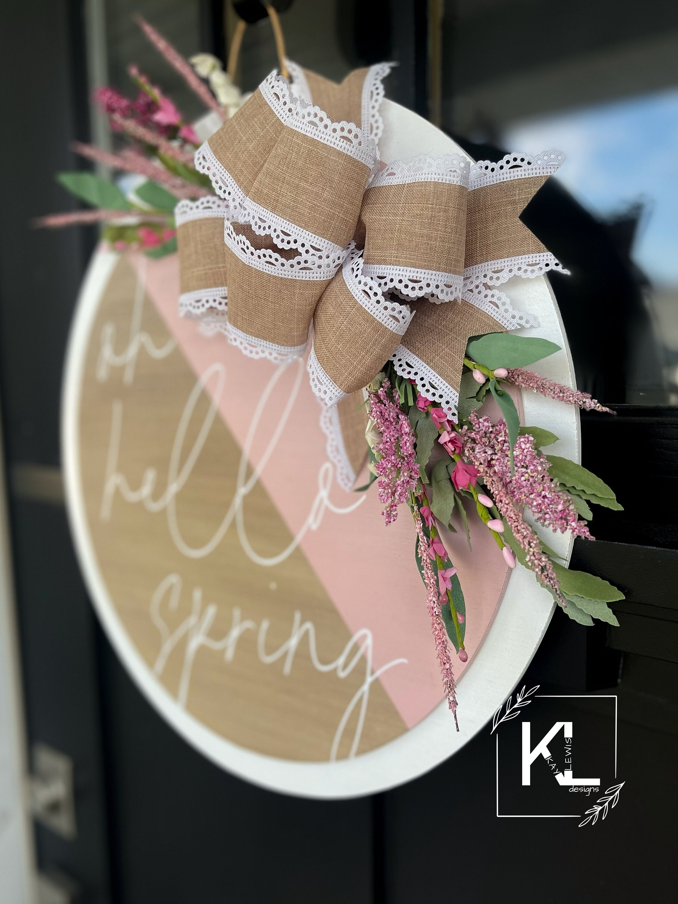 Hello Spring Door Hanger | Front Door Decor | Spring Door Sign | Spring ...